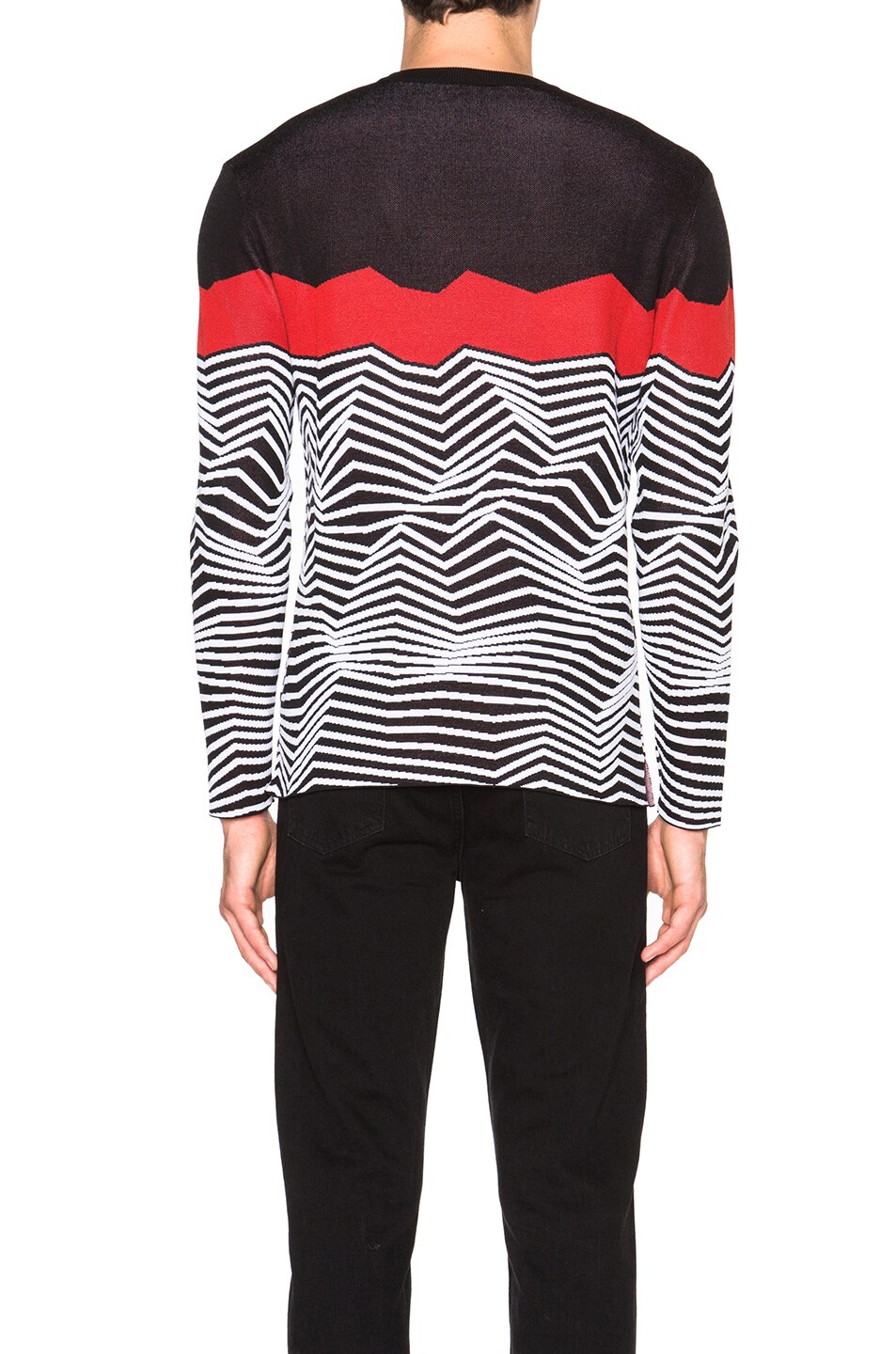 Neil Barrett Engineered Nautical Jumper in Black, Red & White | FWRD