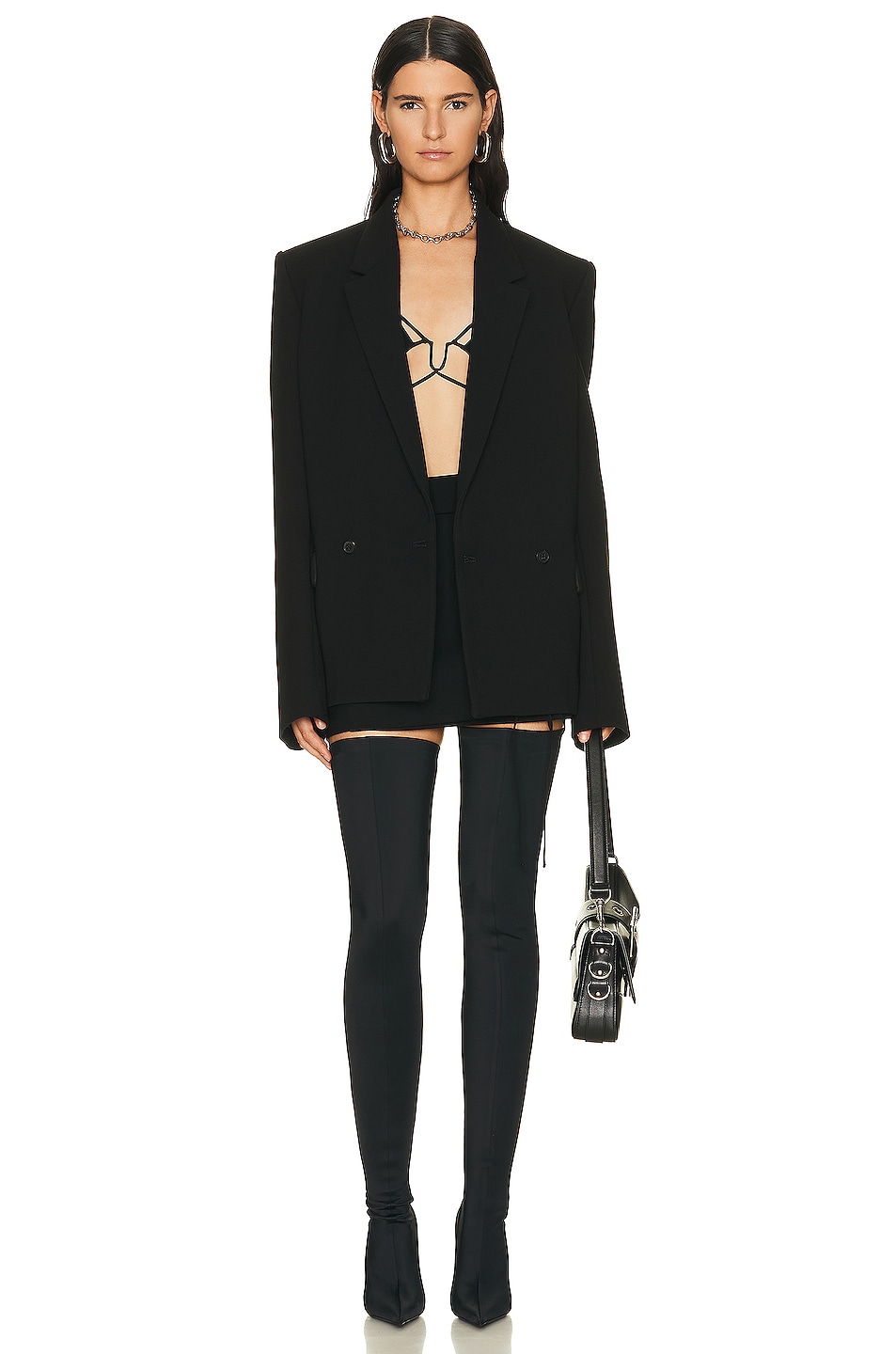 Nensi Dojaka Angular U-Wire Bra in Black | FWRD