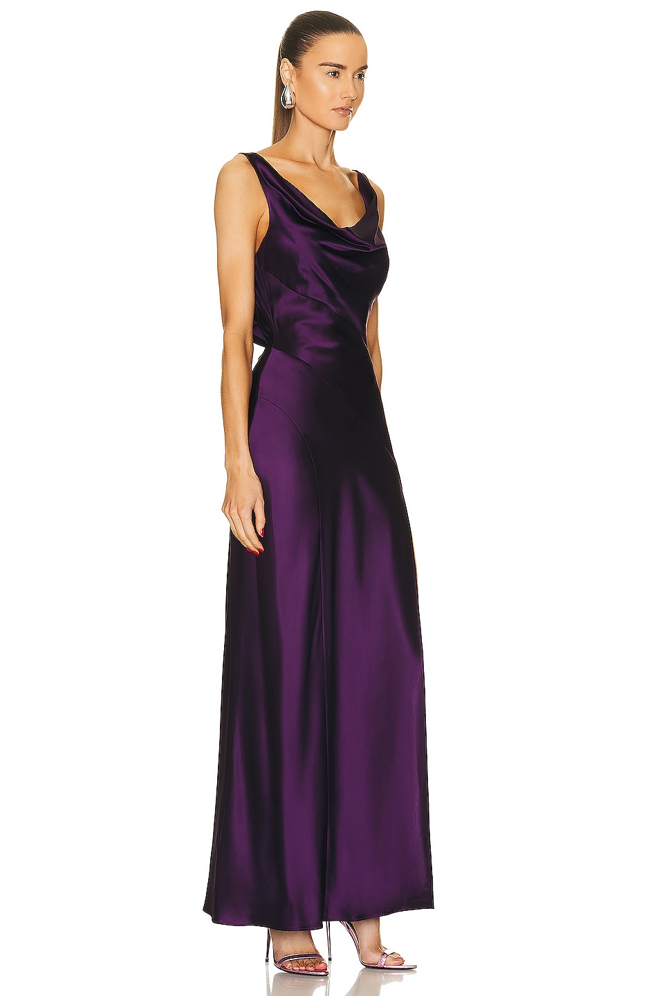 NICHOLAS Alfina Double Cowl Gown in Mulberry | FWRD