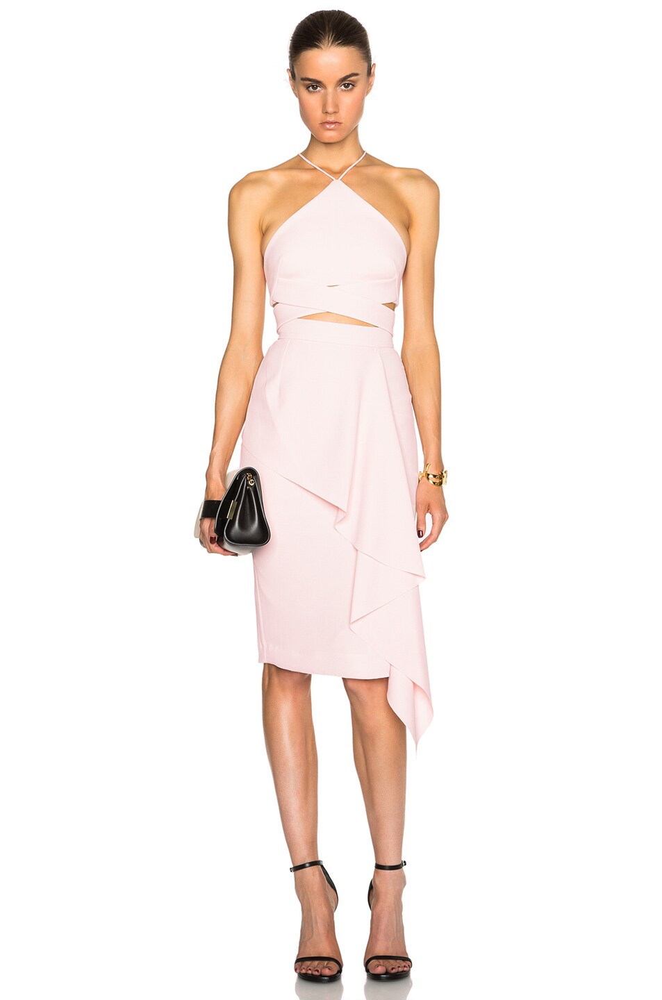 NICHOLAS Crepe Angle Frill Skirt in Ballet | FWRD