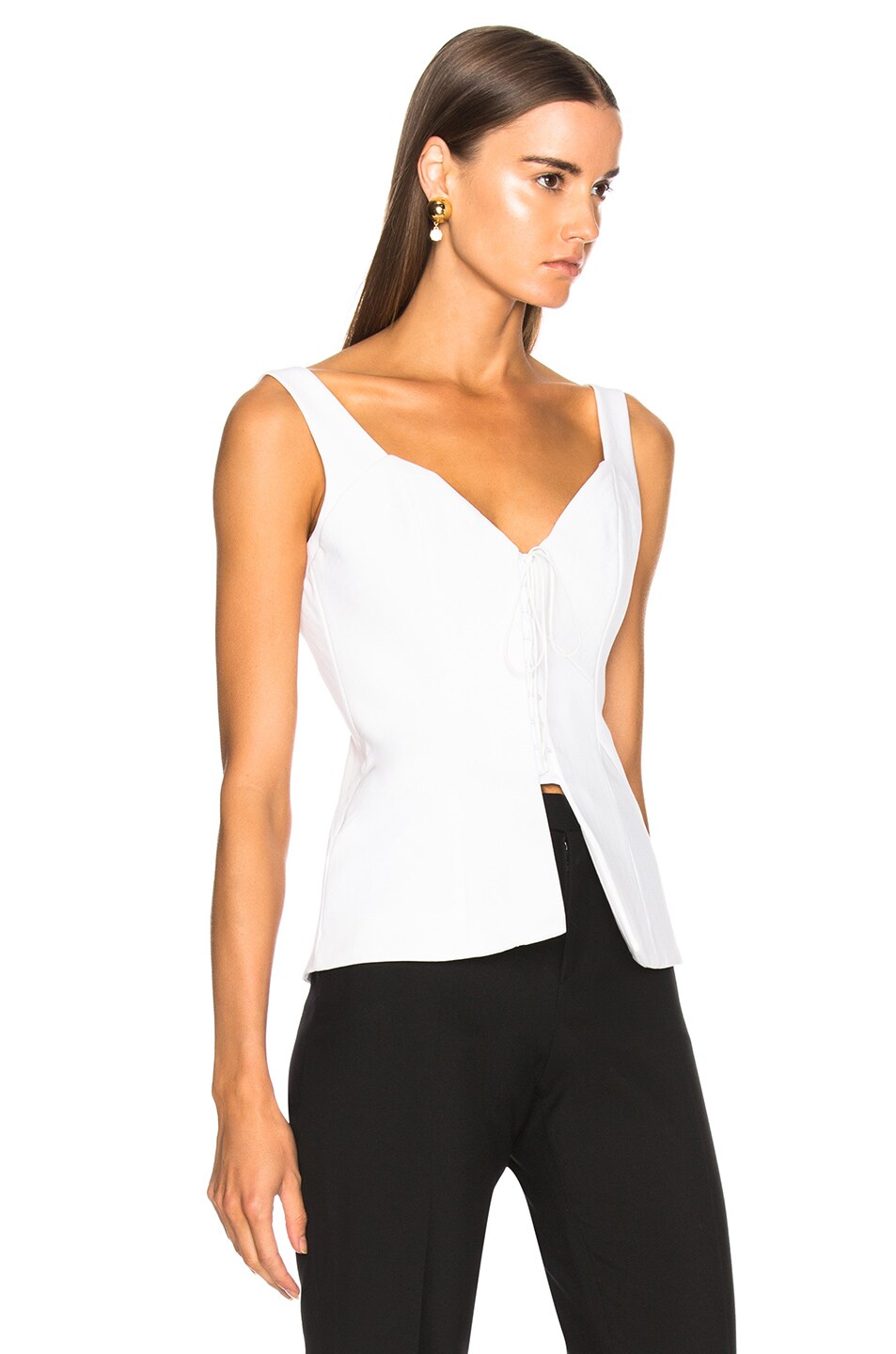 NICHOLAS Bi Stretch Top in White | FWRD