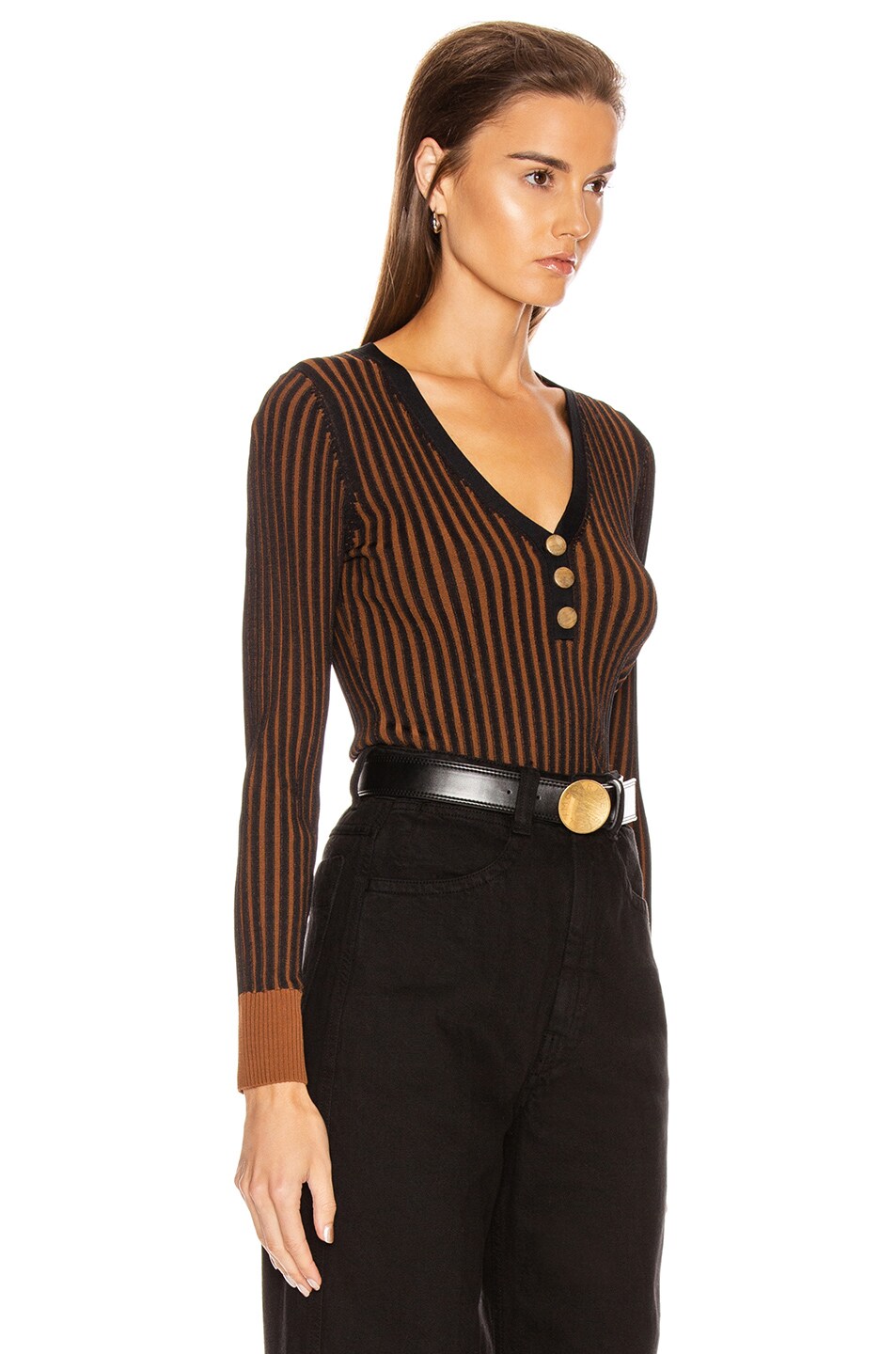 NICHOLAS Henley Top in Black Multi | FWRD