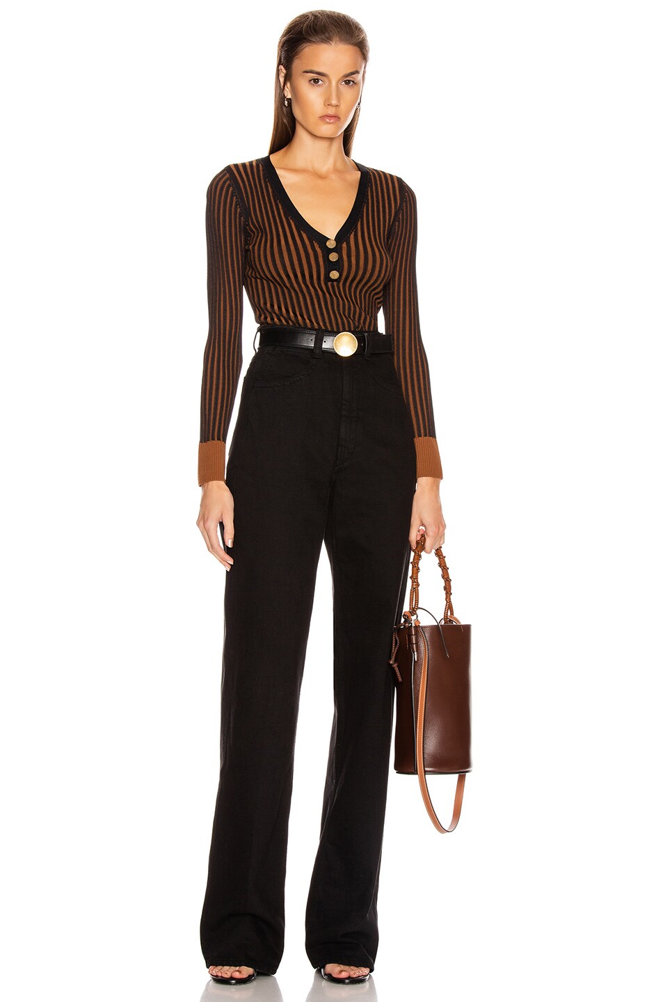 NICHOLAS Henley Top in Black Multi | FWRD