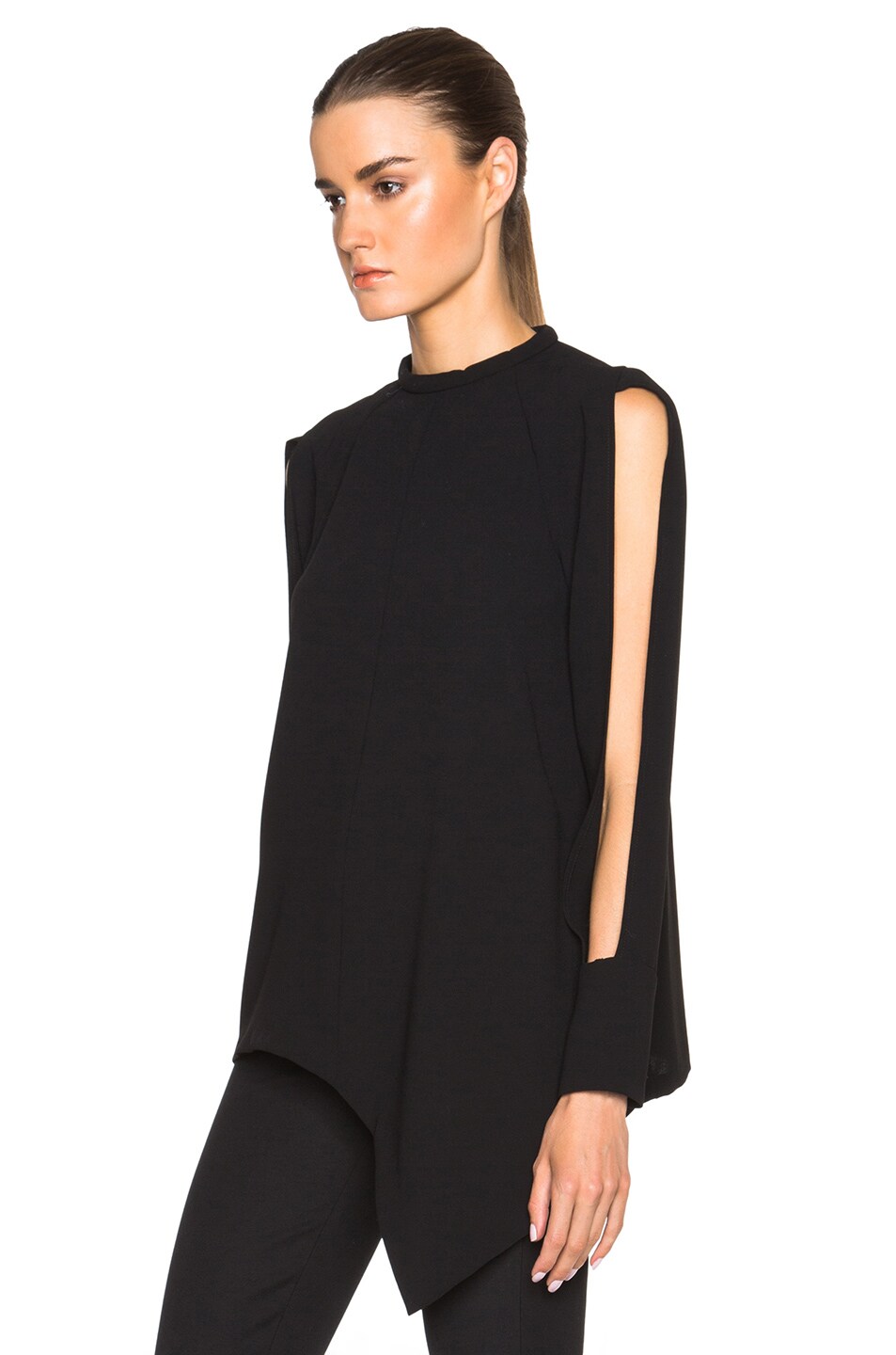 NICHOLAS Crepe Slash Sleeve Top in Black | FWRD