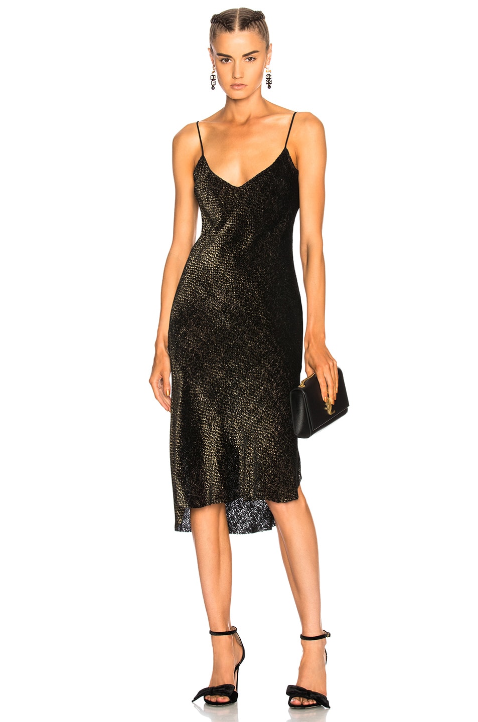 NILI LOTAN Short Cami Dress in Gold | FWRD