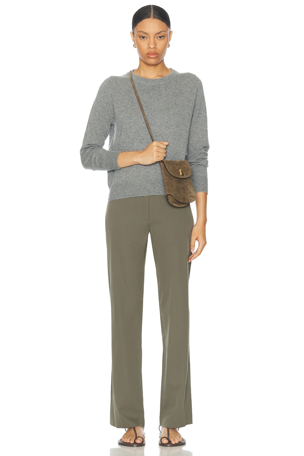 NILI LOTAN Nora Sweater in Medium Grey Melange | FWRD