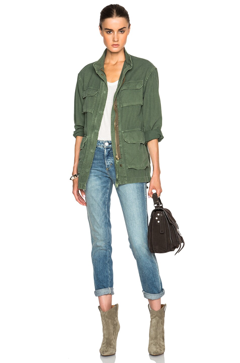 NILI LOTAN Military Jacket in Camo Green | FWRD