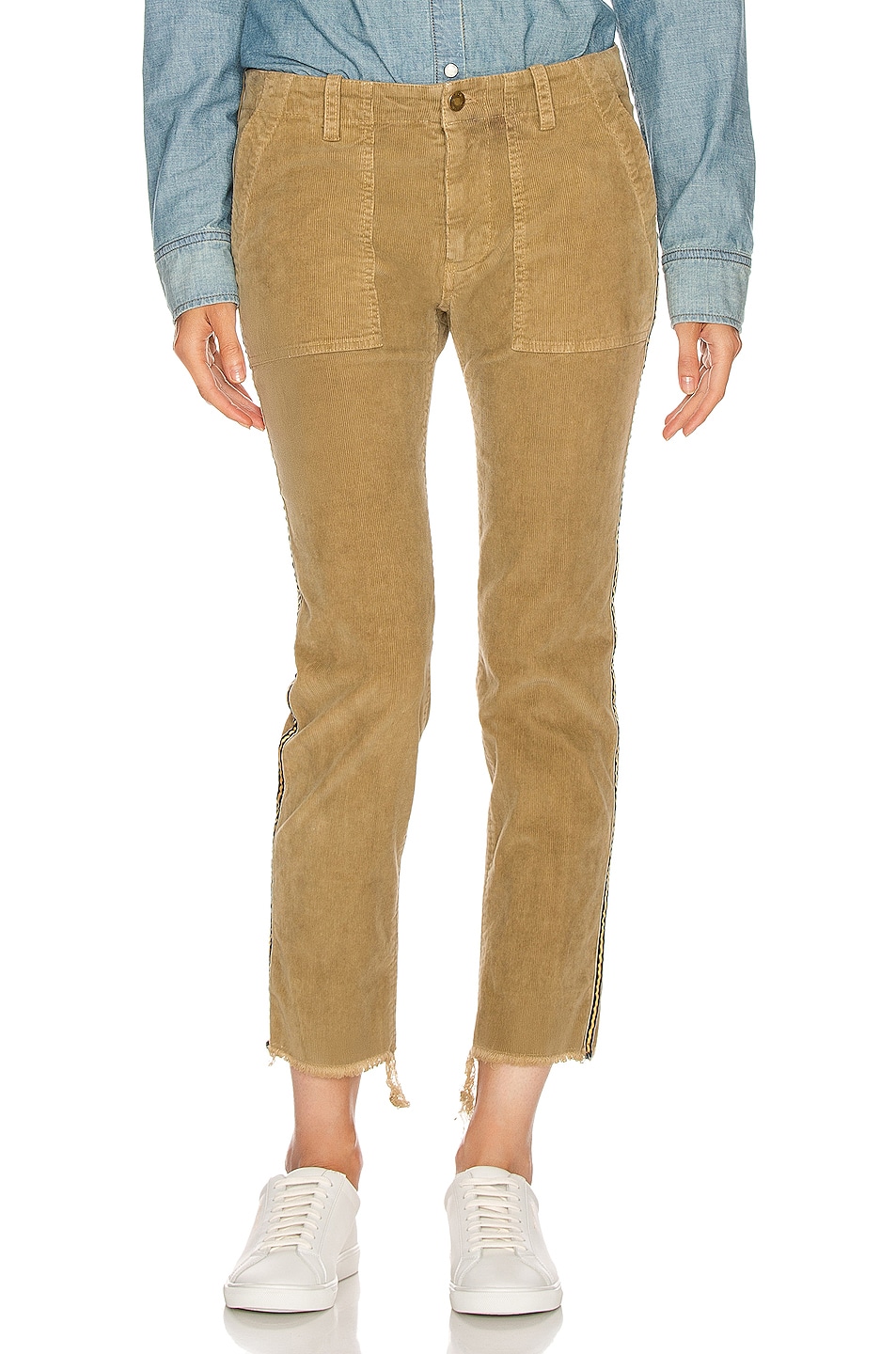 NILI LOTAN Jenna Pant with Tape in Mossy Gold, Black & Gold | FWRD