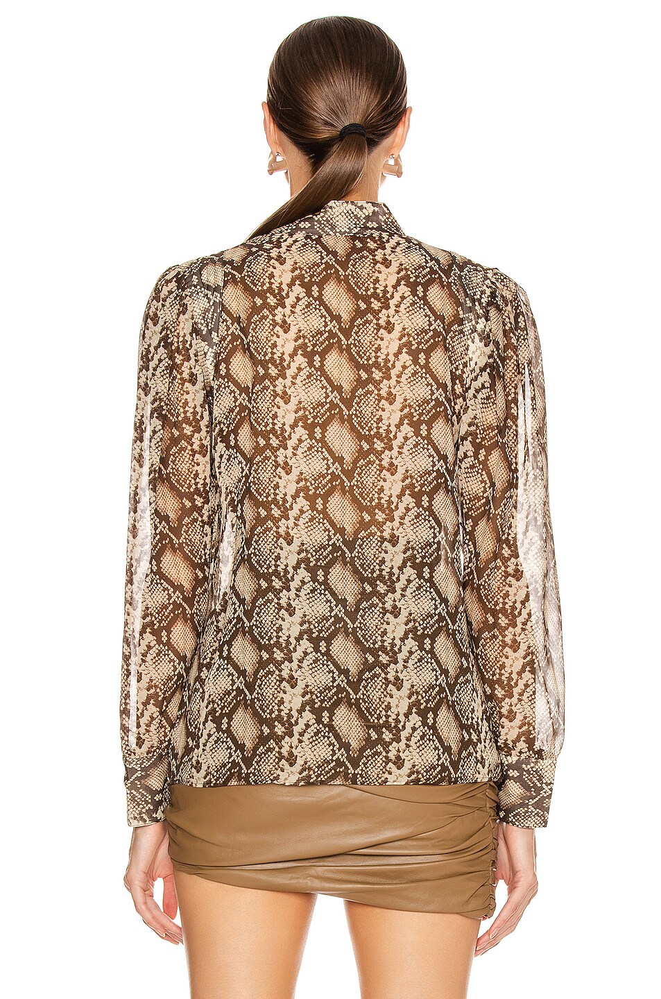 NILI LOTAN Lorena Top in Dark Brown Snake Print | FWRD