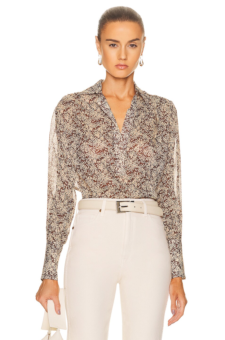 NILI LOTAN Colleen Top in Fall Leaf Print | FWRD
