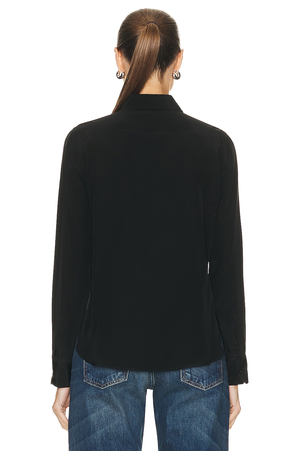 NILI LOTAN Gaia Slim Shirt in Black | FWRD