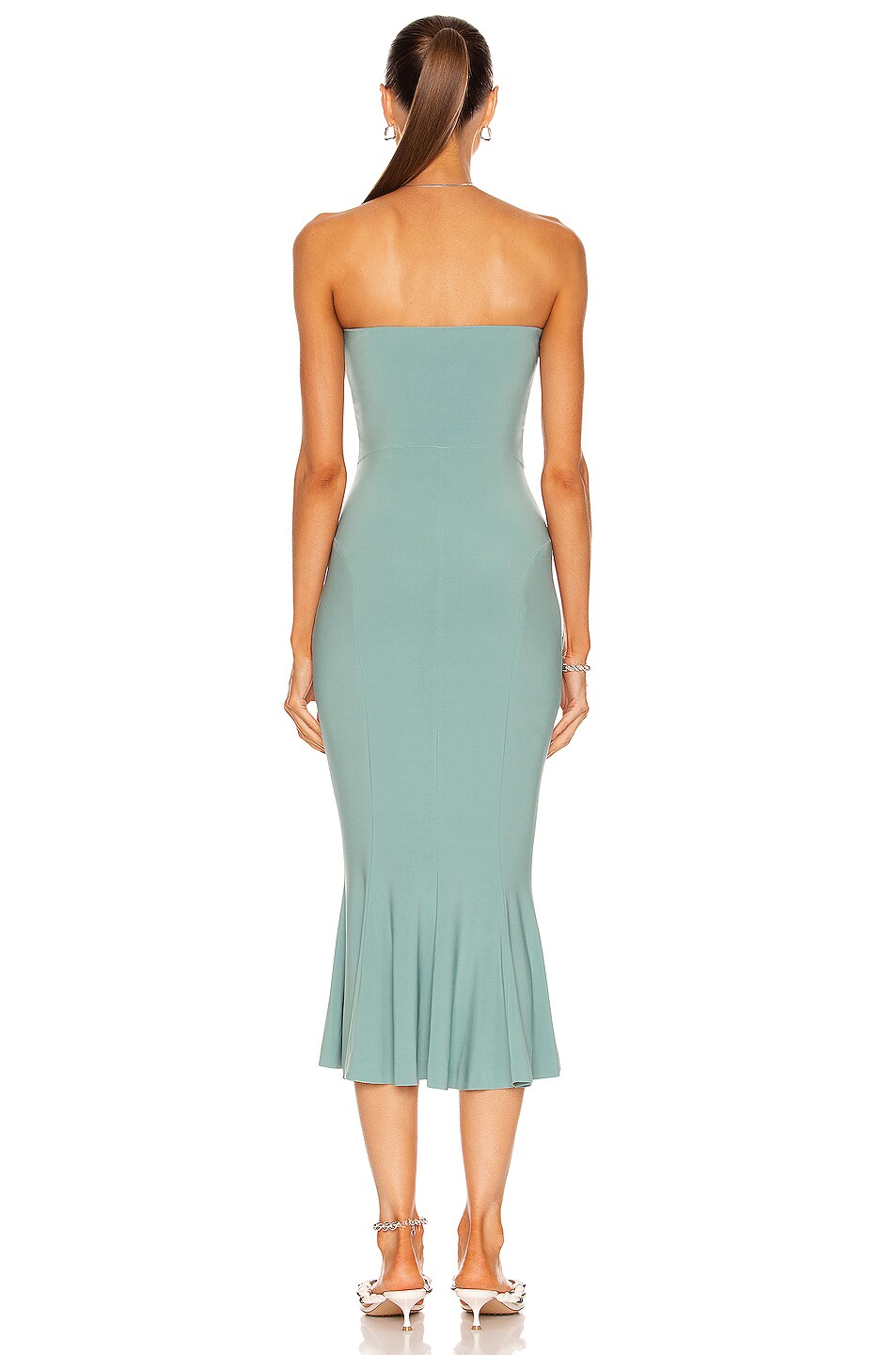 Norma Kamali Strapless Fishtail Dress in Vintage Mint | FWRD