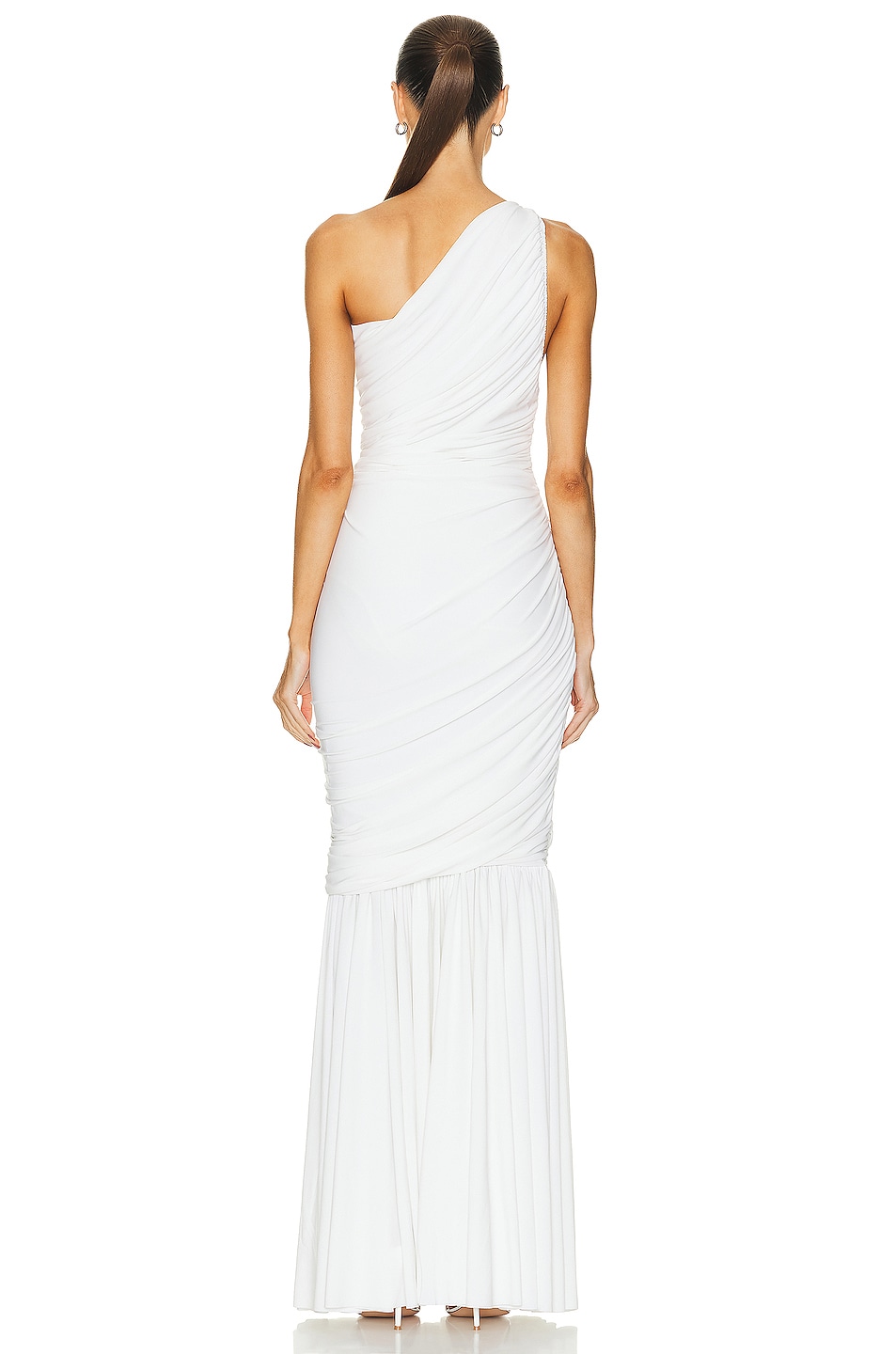 Norma Kamali Diana Fishtail Gown in Snow White | FWRD