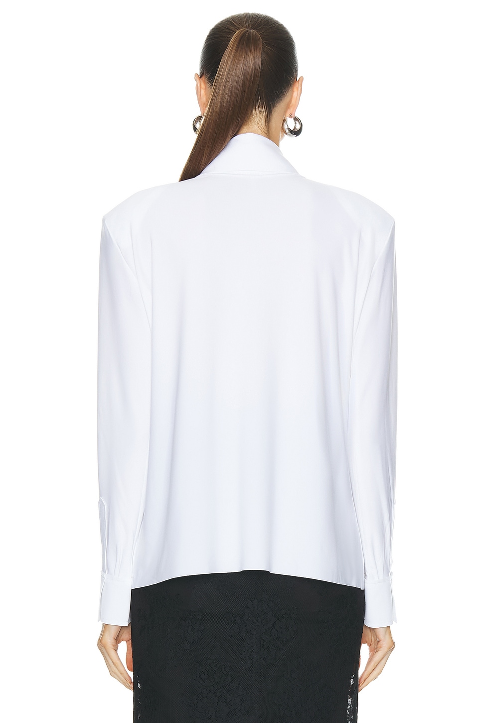 Norma Kamali Shoulder Pad Shirt in Snow White | FWRD
