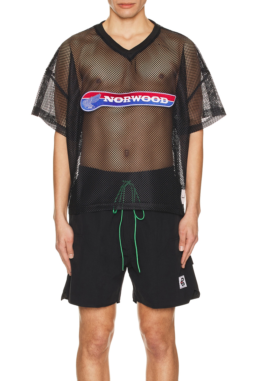 Norwood Kiedis Cropped Football Jersey in Black | FWRD