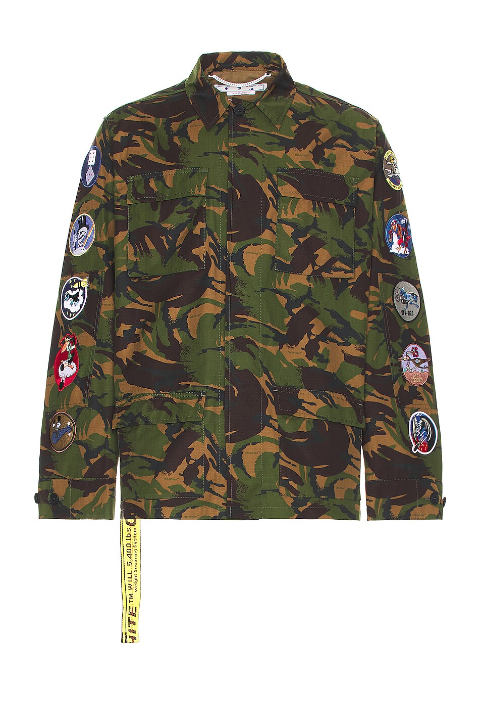 OFF-WHITE Camou Patch Field Jacket in Army Green & White | FWRD