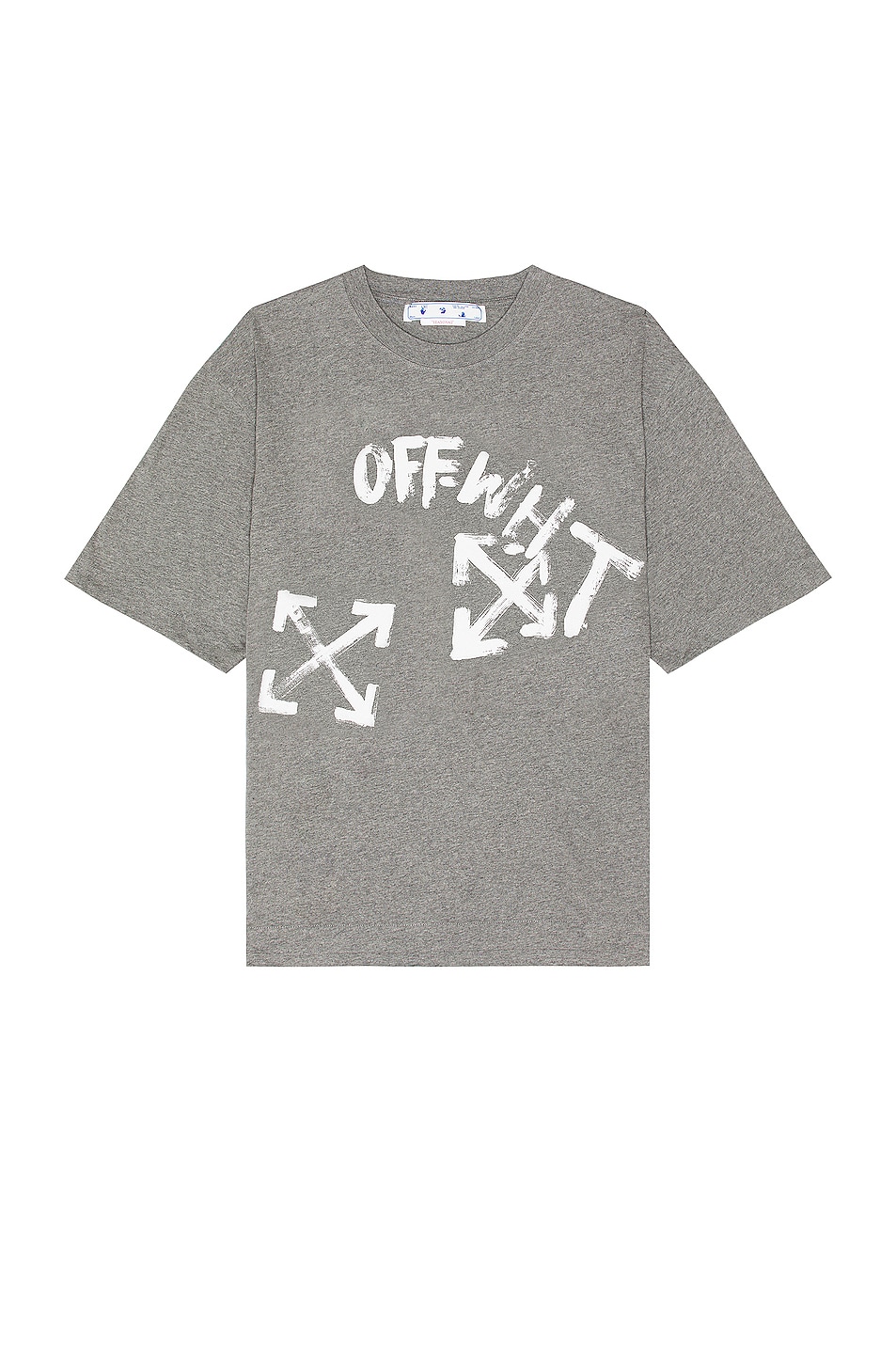 OFF-WHITE Paint Script Over Skate Short Sleeve T-Shirt in Melange Grey ...