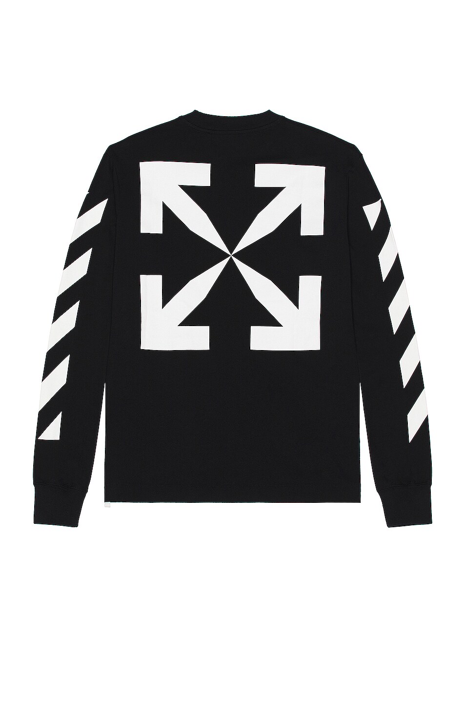 OFF-WHITE Diagonal Arrow Long Sleeve Tee in Black & White | FWRD