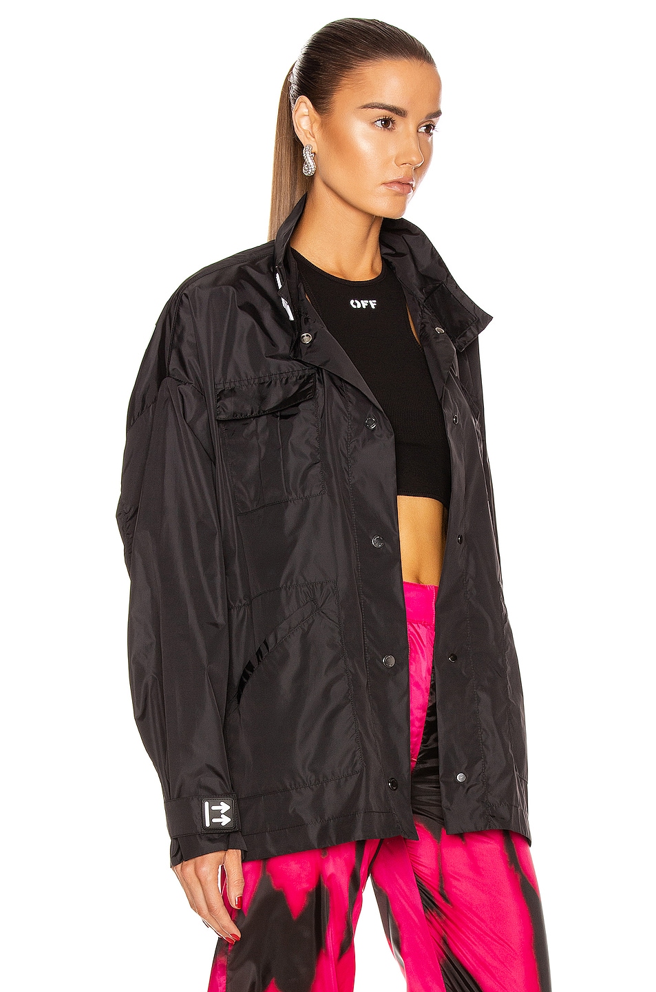 OFF-WHITE Track Coat in Black | FWRD