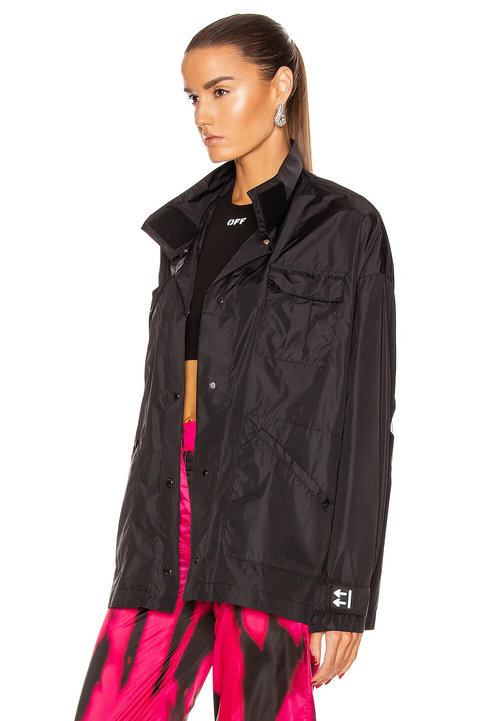 OFF-WHITE Track Coat in Black | FWRD