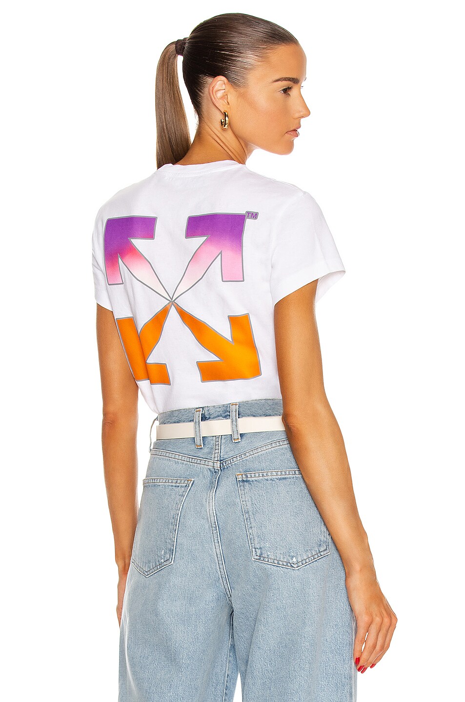 OFF-WHITE Gradient Fitted Tee in White Multi | FWRD