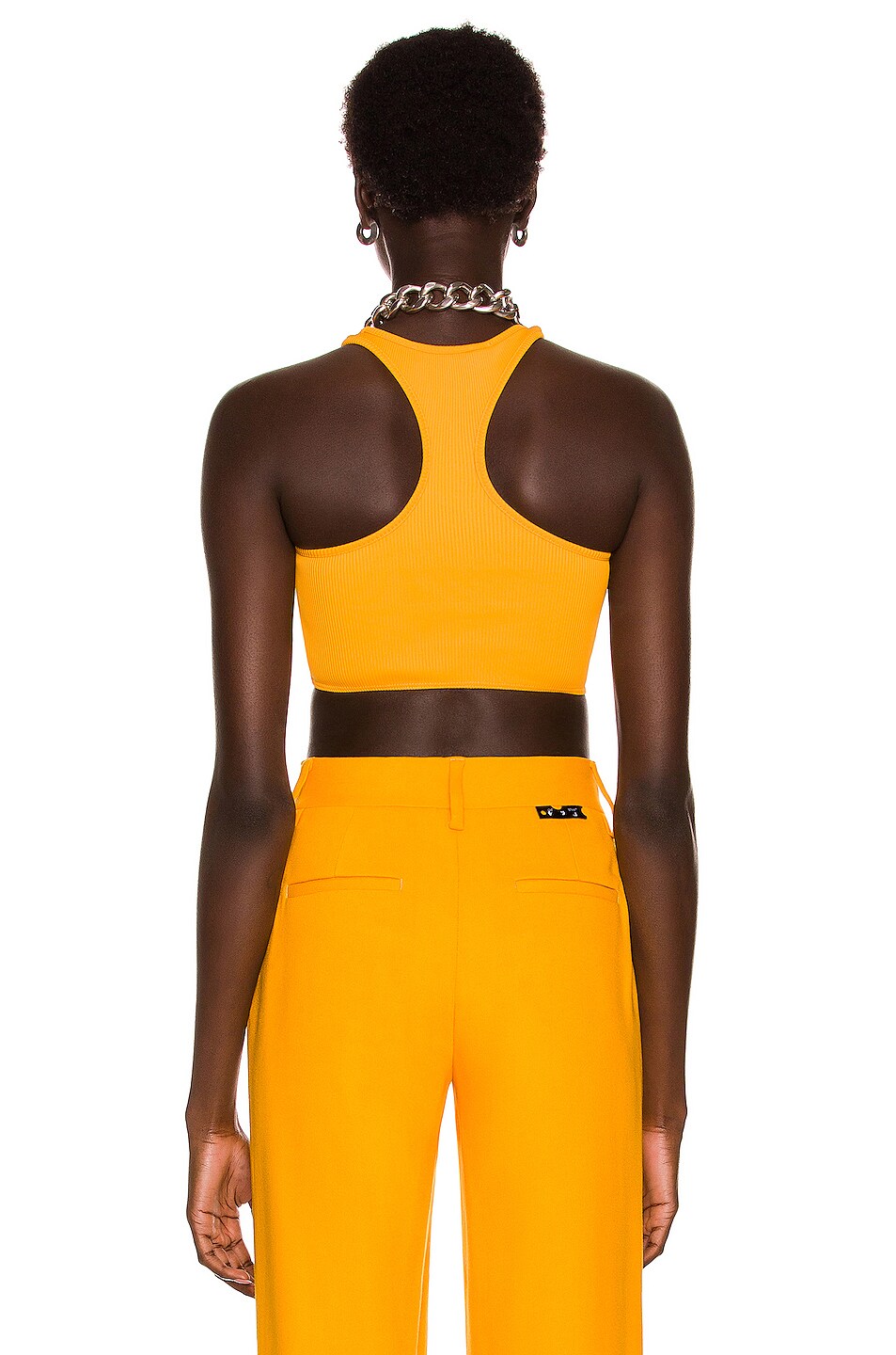 OFF-WHITE Lux Rib Rowing Tank Top in Orange & Black | FWRD