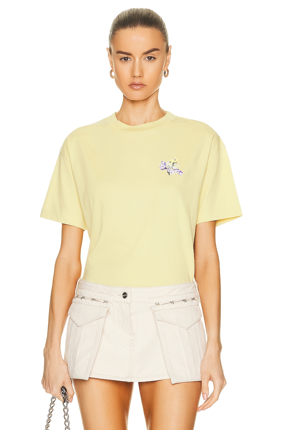 OFF-WHITE Flower Arrow Casual Tee in Light Green Multi | FWRD