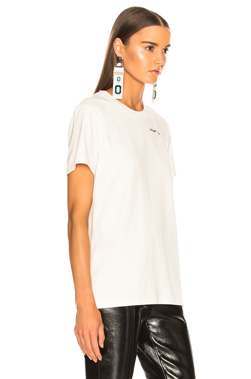 OFF-WHITE Quotes Casual Tee in White & Black | FWRD