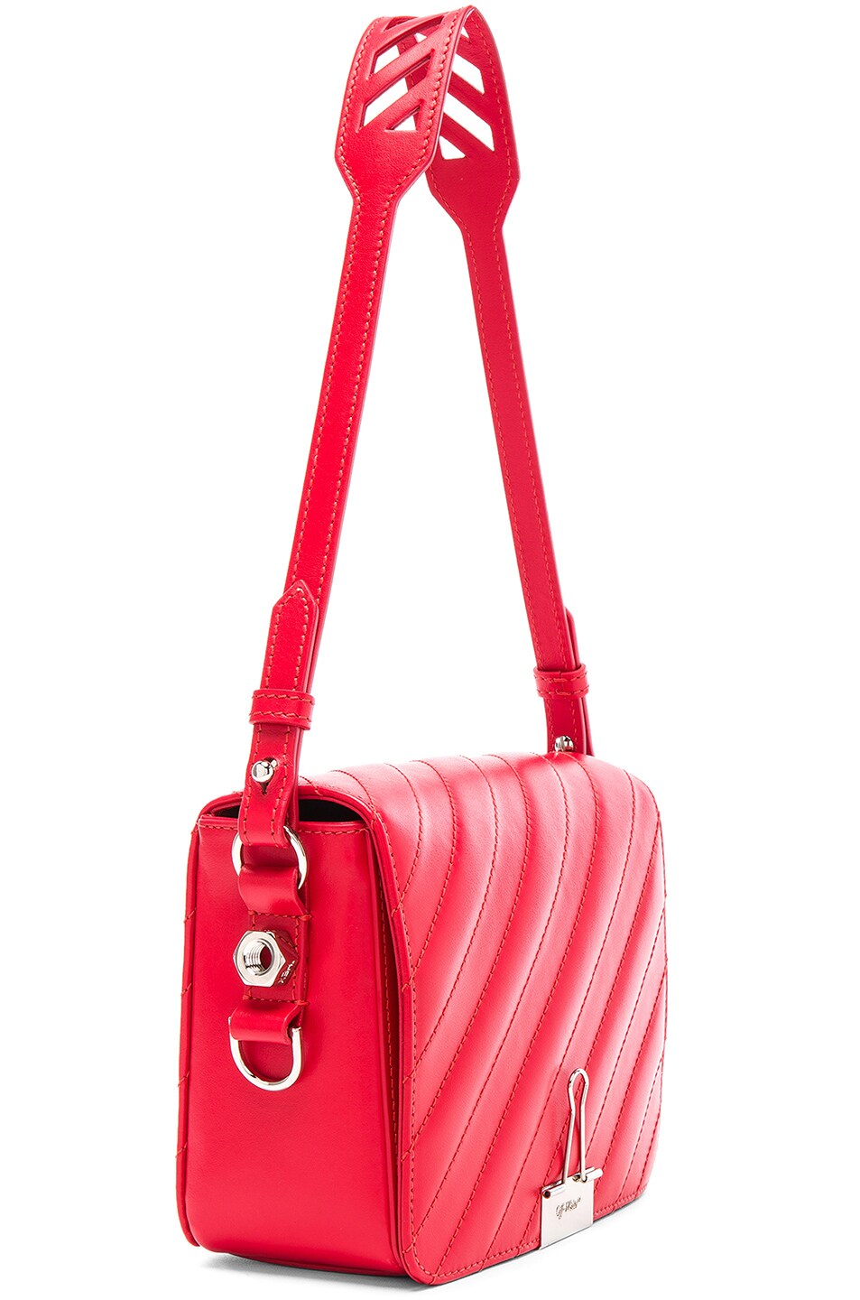 OFF-WHITE Diagonal Padded Flap Bag in Red | FWRD