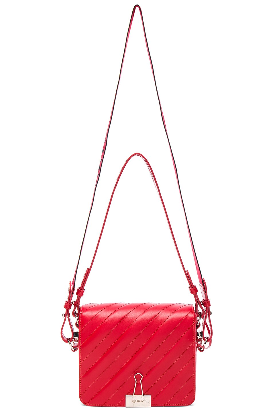 OFF-WHITE Diagonal Padded Flap Bag in Red | FWRD