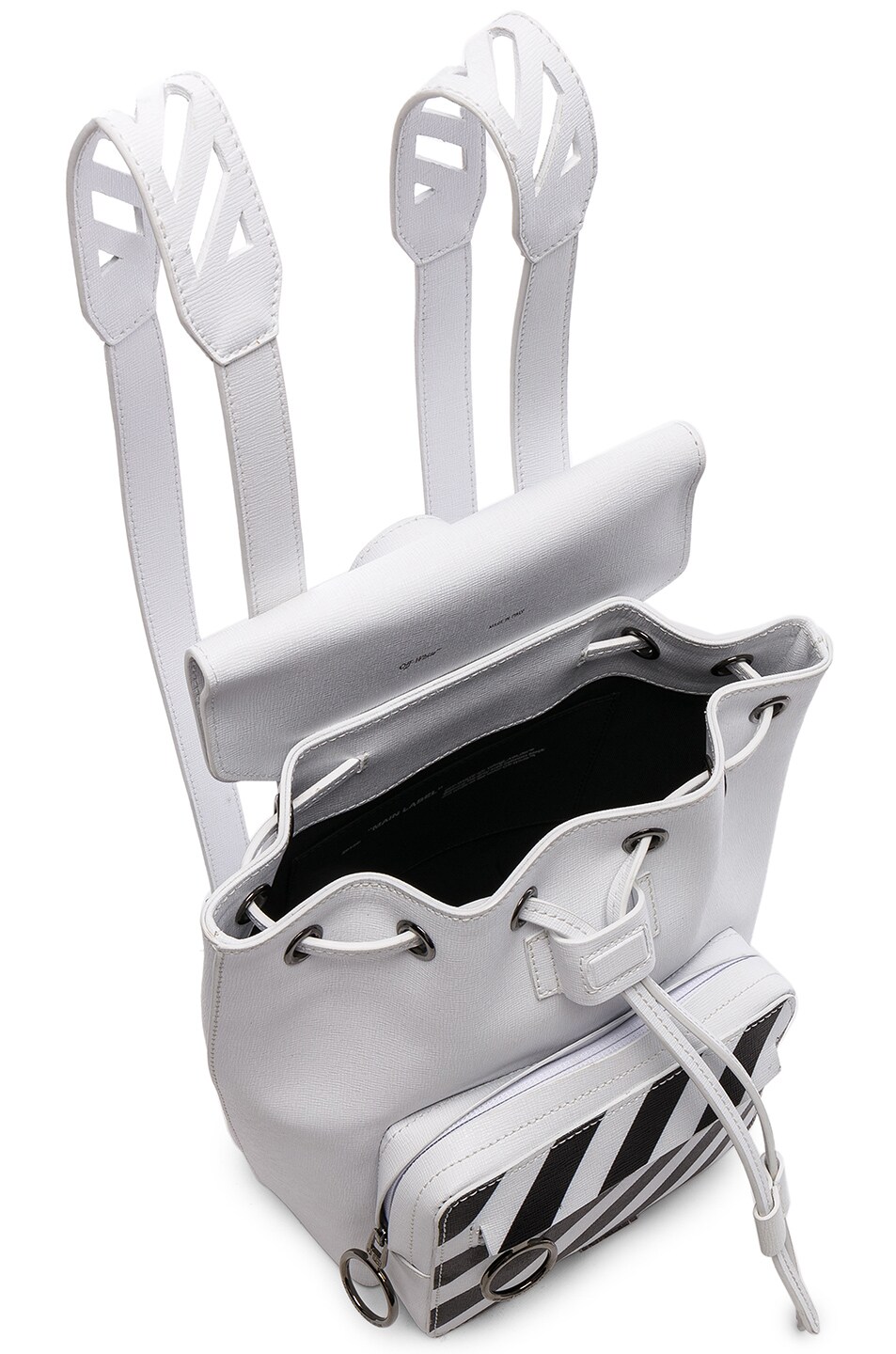 OFF-WHITE Mini Diagonal Backpack in White & Black | FWRD