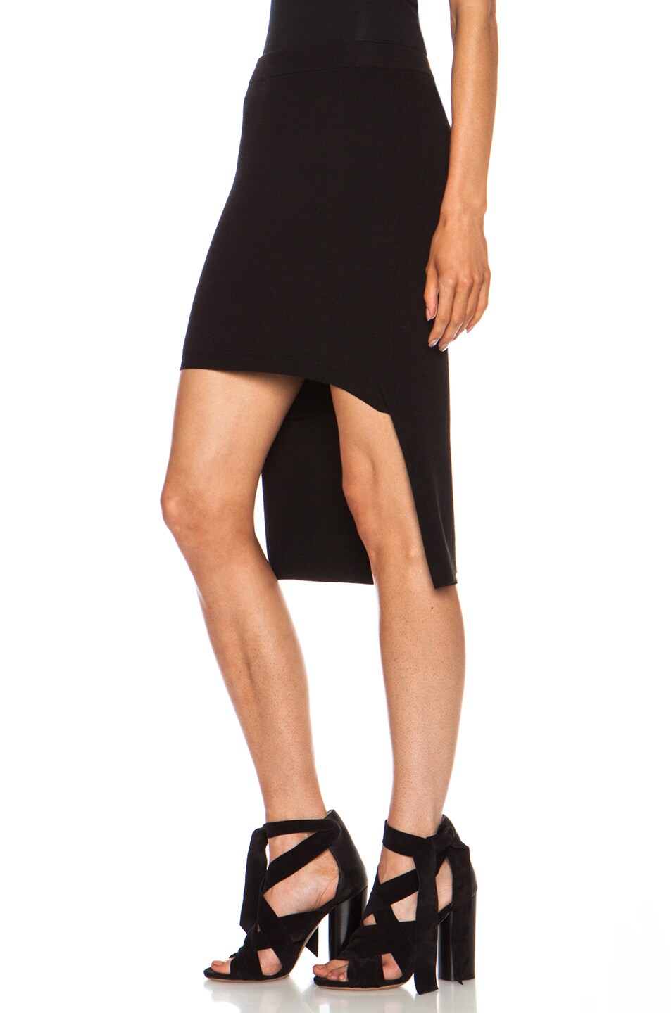 Opening Ceremony Horizontal Slit Viscose-Blend Skirt in Black | FWRD