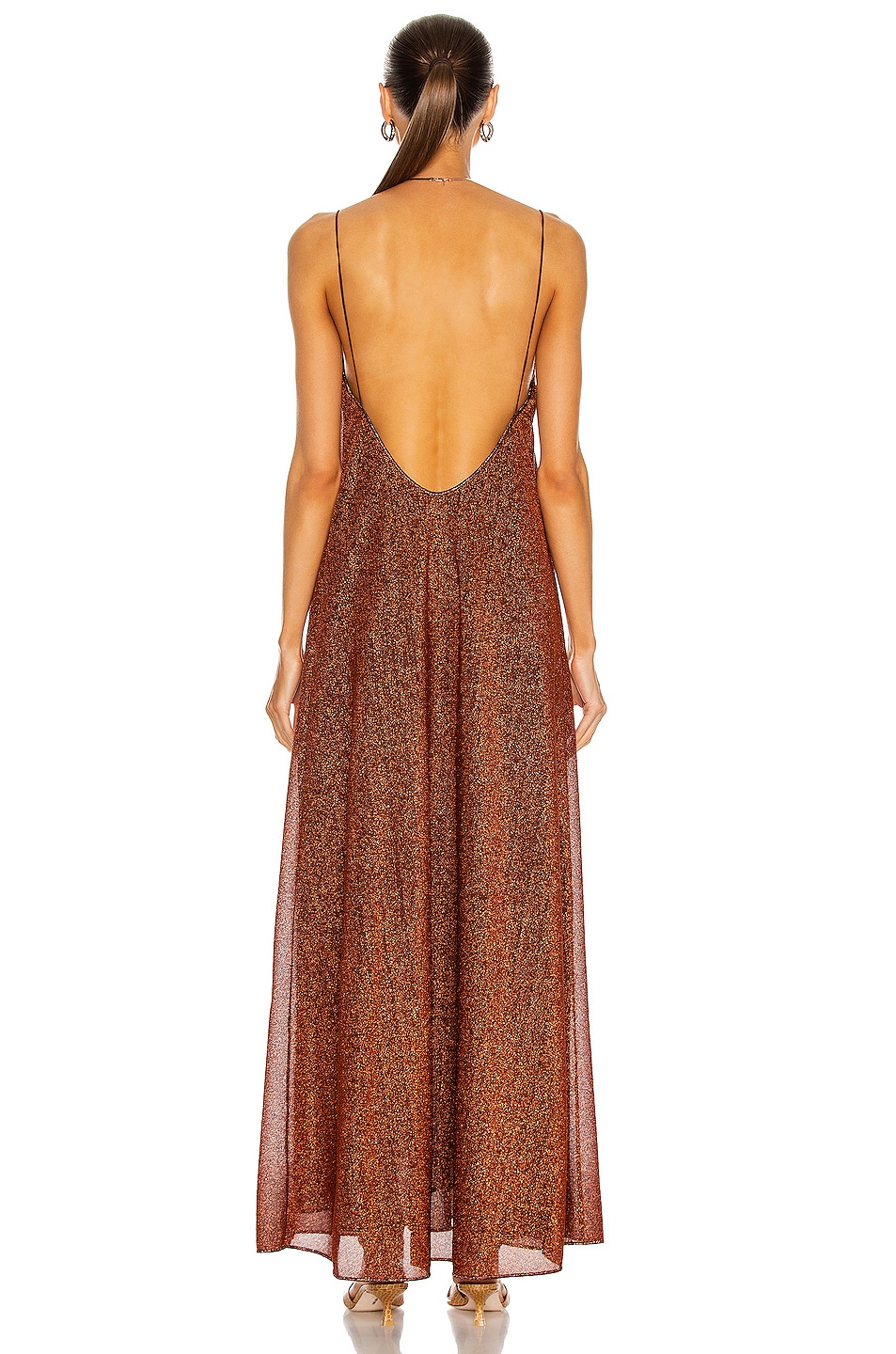 Oseree Lumiere Long Dress in Brown | FWRD