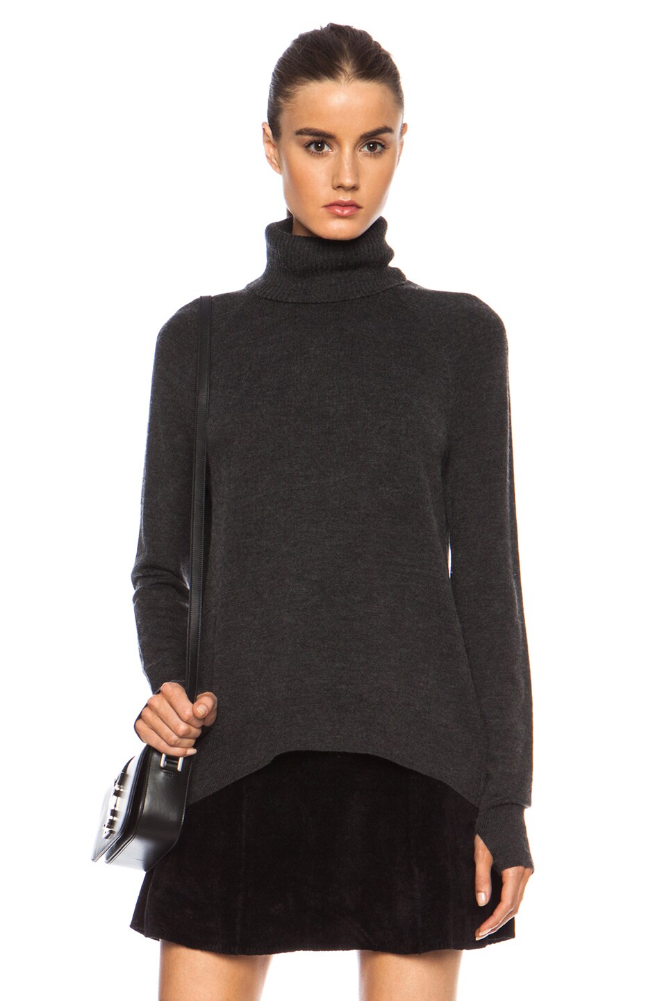 Pam & Gela Open Back Turtleneck in Charcoal | FWRD