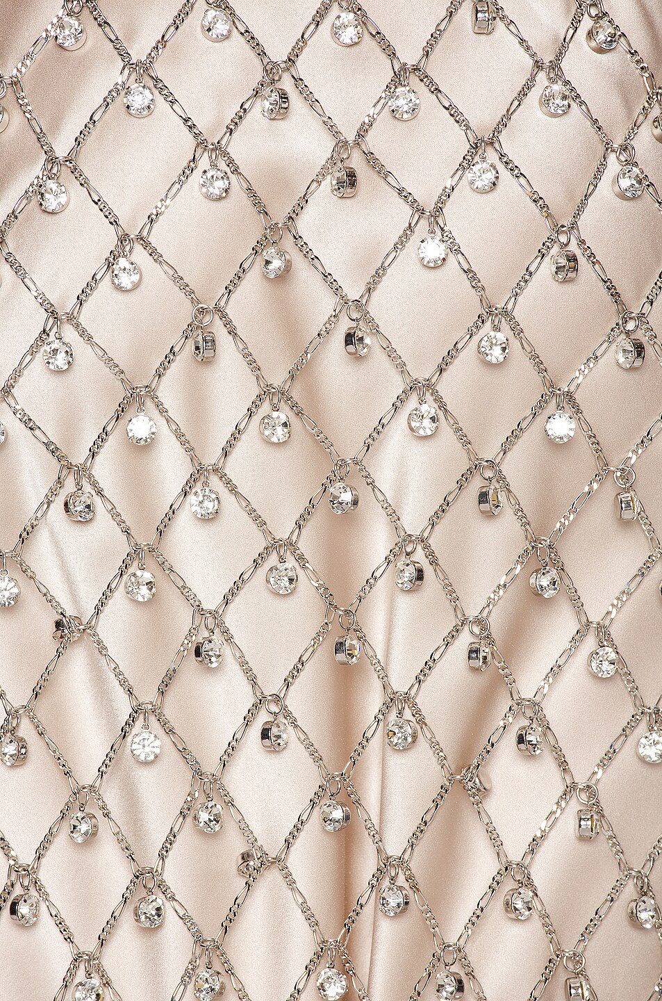 RABANNE Crystal Net Dress in Nickel | FWRD