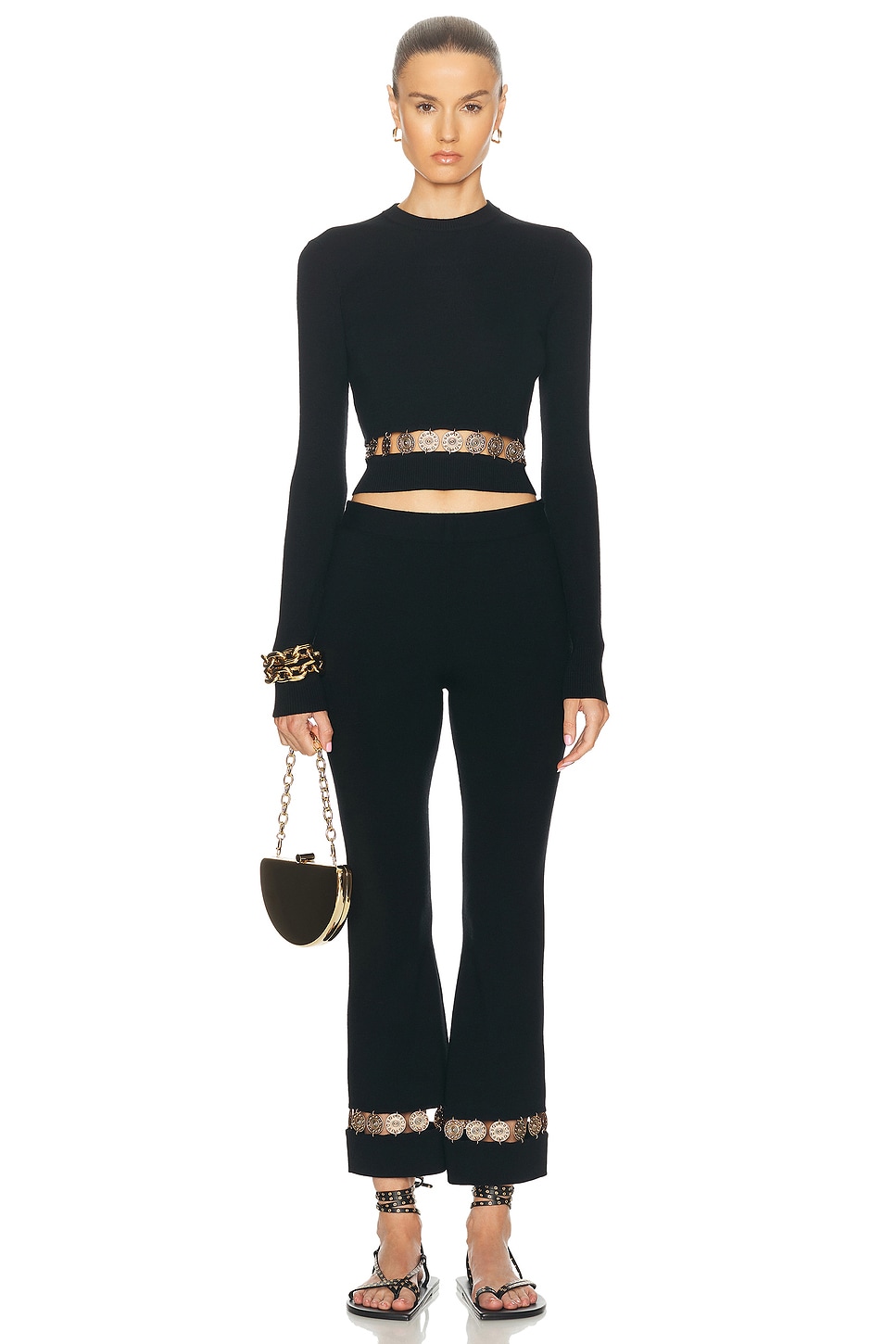 Designer Women's Cropped Tops | White, Black, Long Sleeve