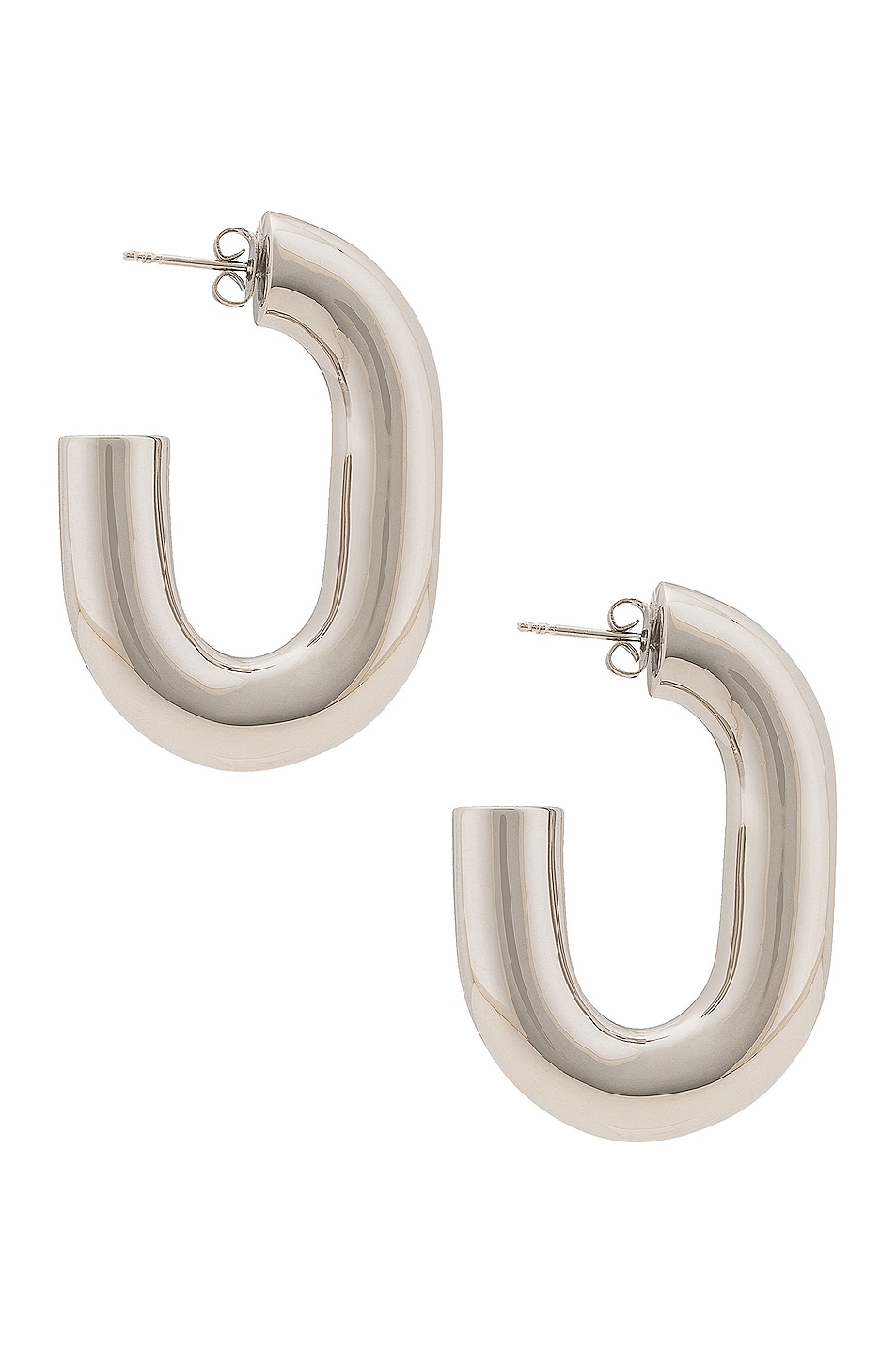 RABANNE XL Link Hoops in Silver | FWRD