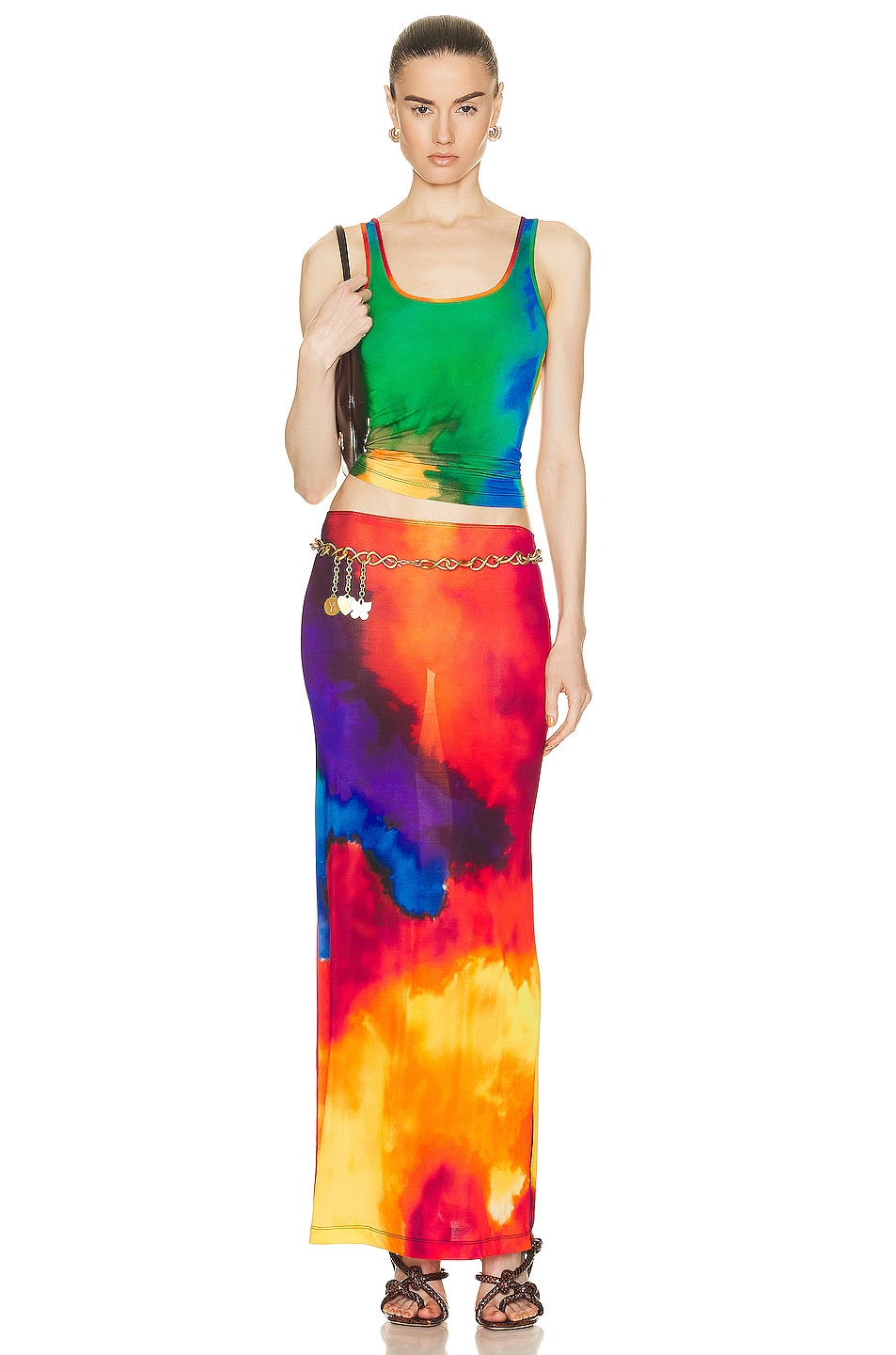 RABANNE Maxi Skirt in Plastic Art | FWRD