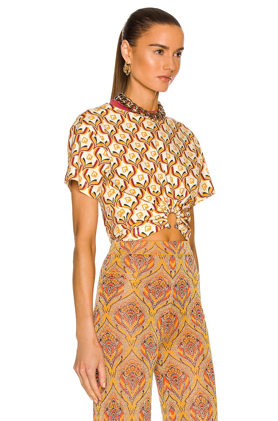 RABANNE Printed Ring Tee Shirt in Paco Signature | FWRD