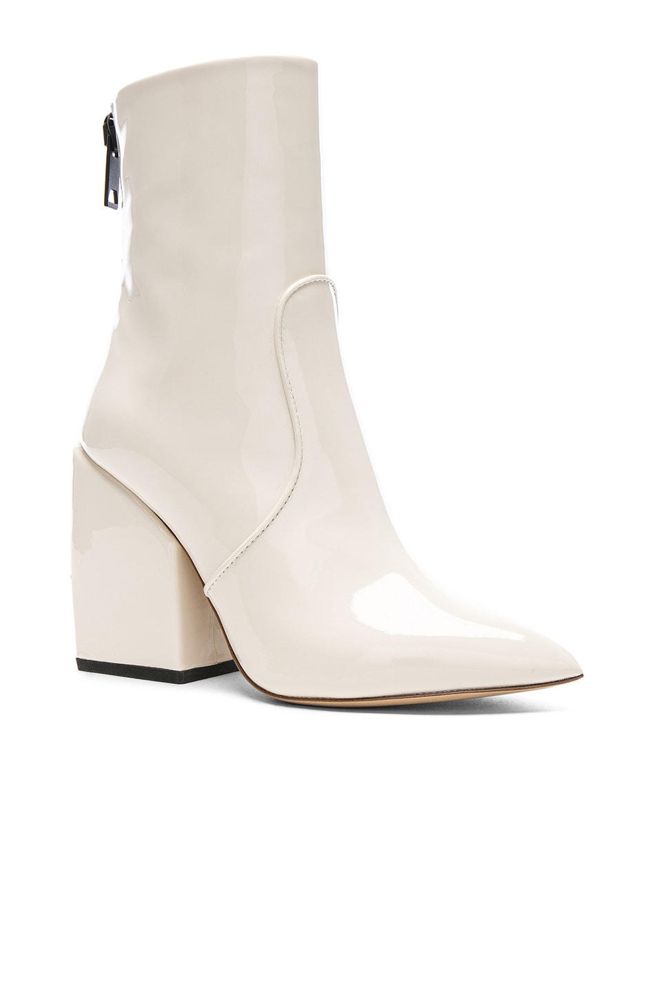 Petar Petrov Patent Leather Solar Boots in White | FWRD