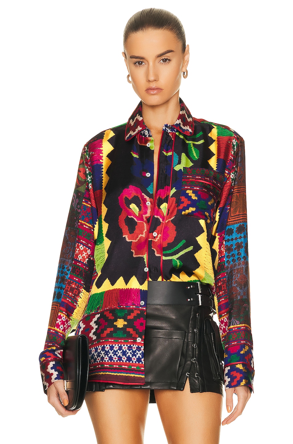 Pierre-Louis Mascia Aloe Camicia Manica Lunga in Multicolor | FWRD