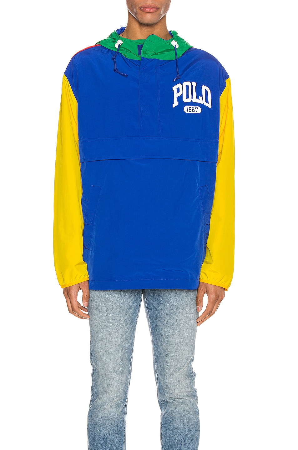 Polo Ralph Lauren Freestyle Nylon Hoodie in RL2000 Red & Rugby Royal | FWRD