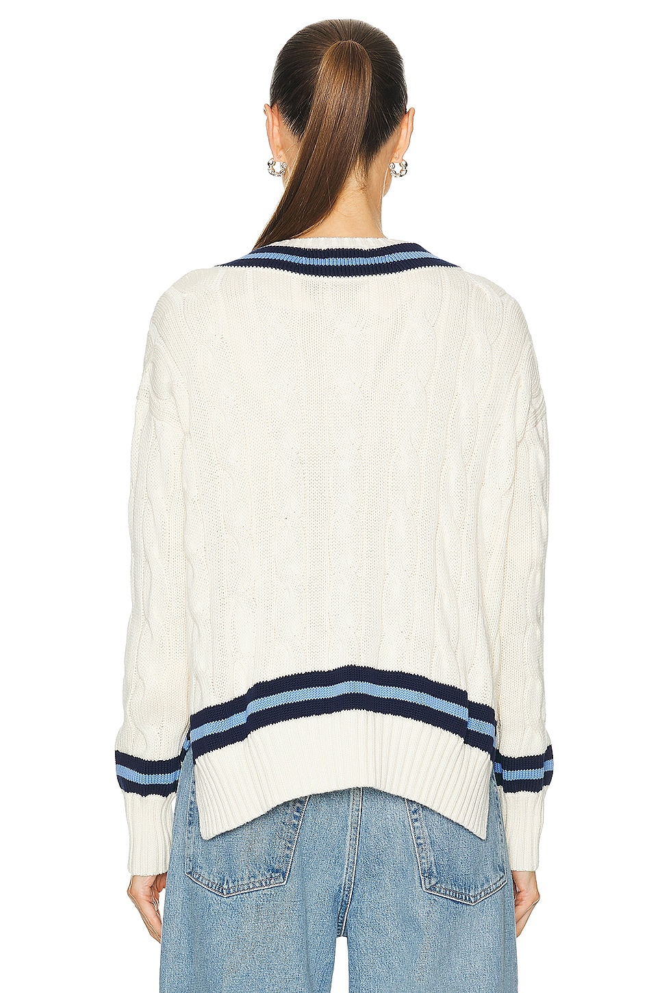 Polo Ralph Lauren Cricket Pullover Sweater in Cream & Navy | FWRD