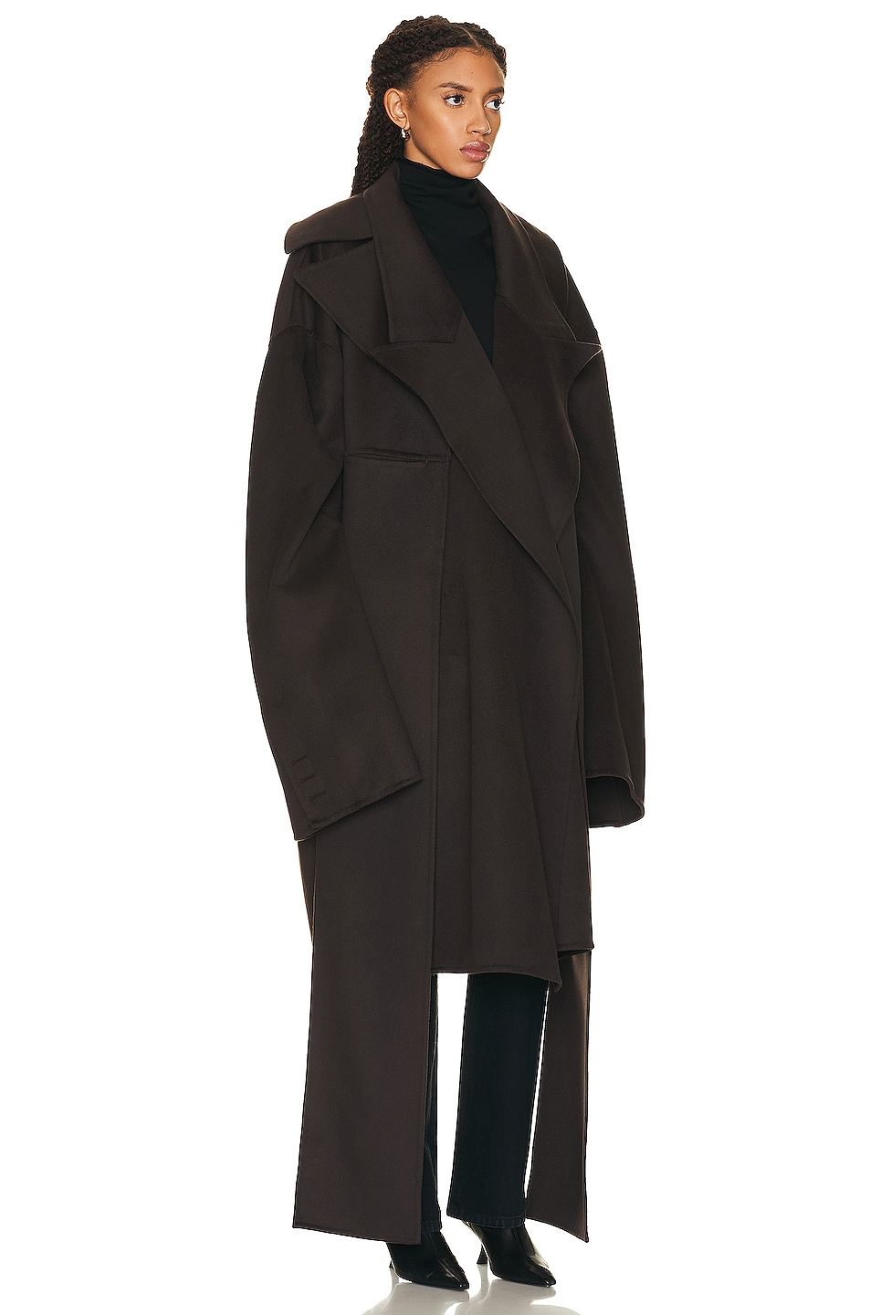 Peter Do for FWRD Double-Face Detachable Coat in Dark Brown | FWRD