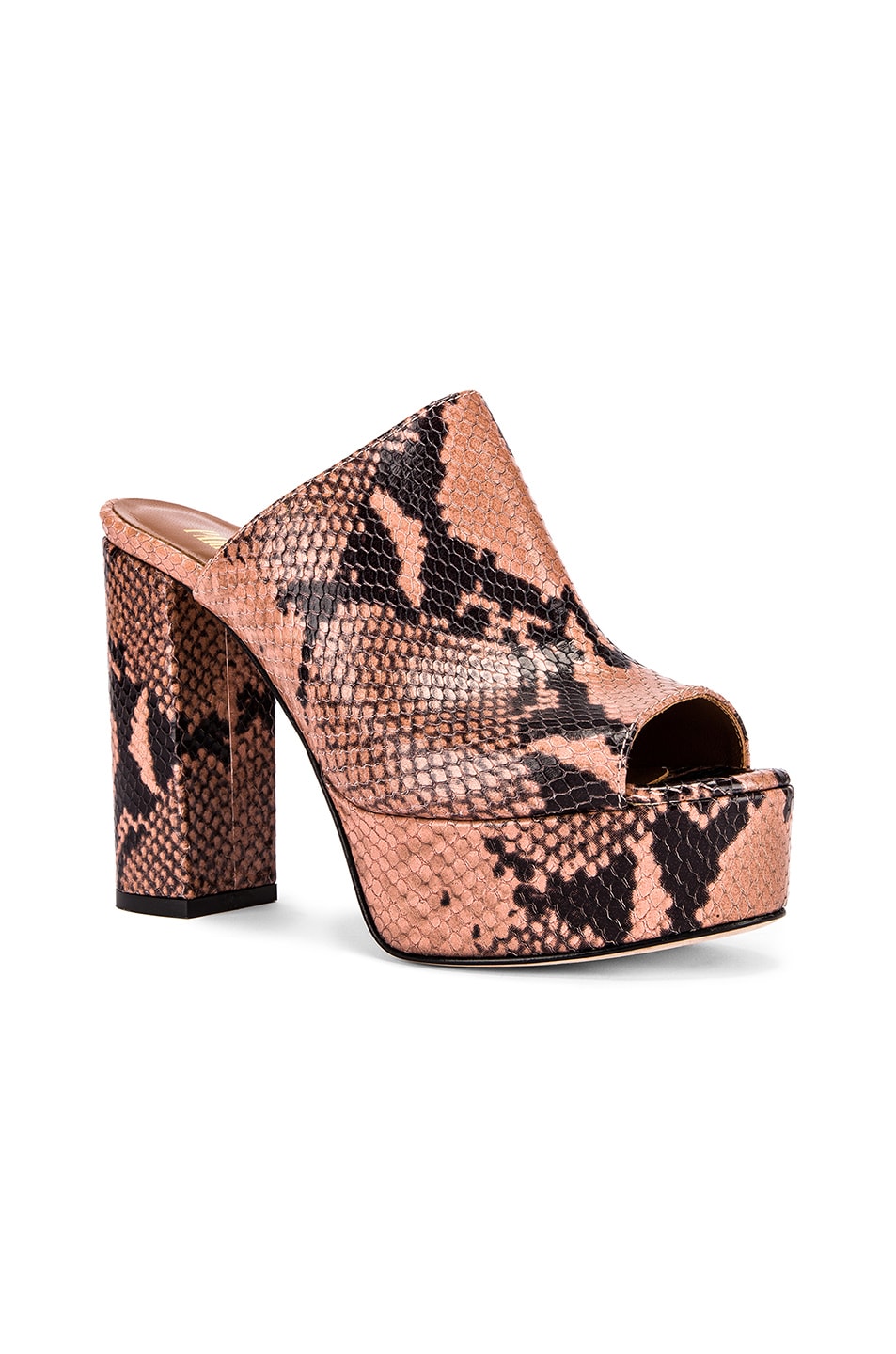 Paris Texas Python Print Platform Mule in Blush | FWRD