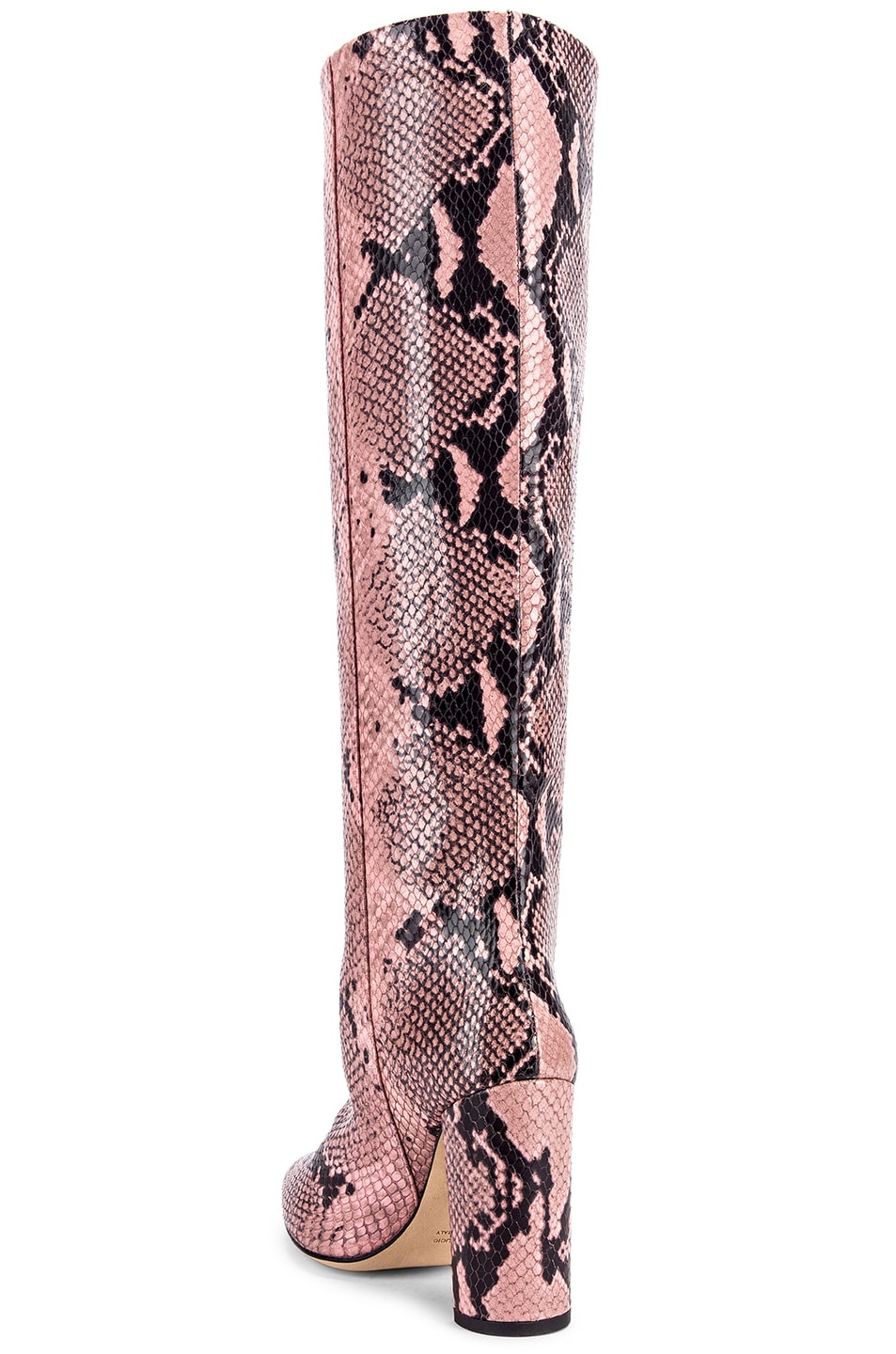 Paris Texas Snake Print Knee High Boot in Pink | FWRD