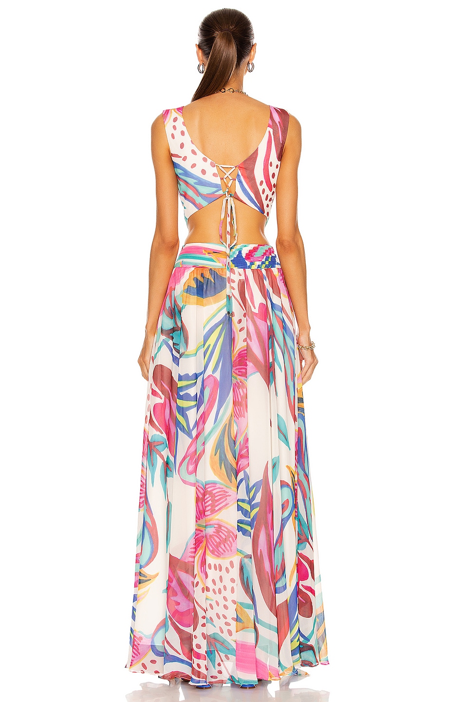 PatBO Flora Sleeveless Cut Out Dress in White | FWRD