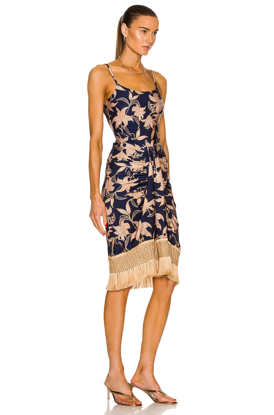 PatBO Stargazer Stretch Lycra Midi Dress in Navy | FWRD