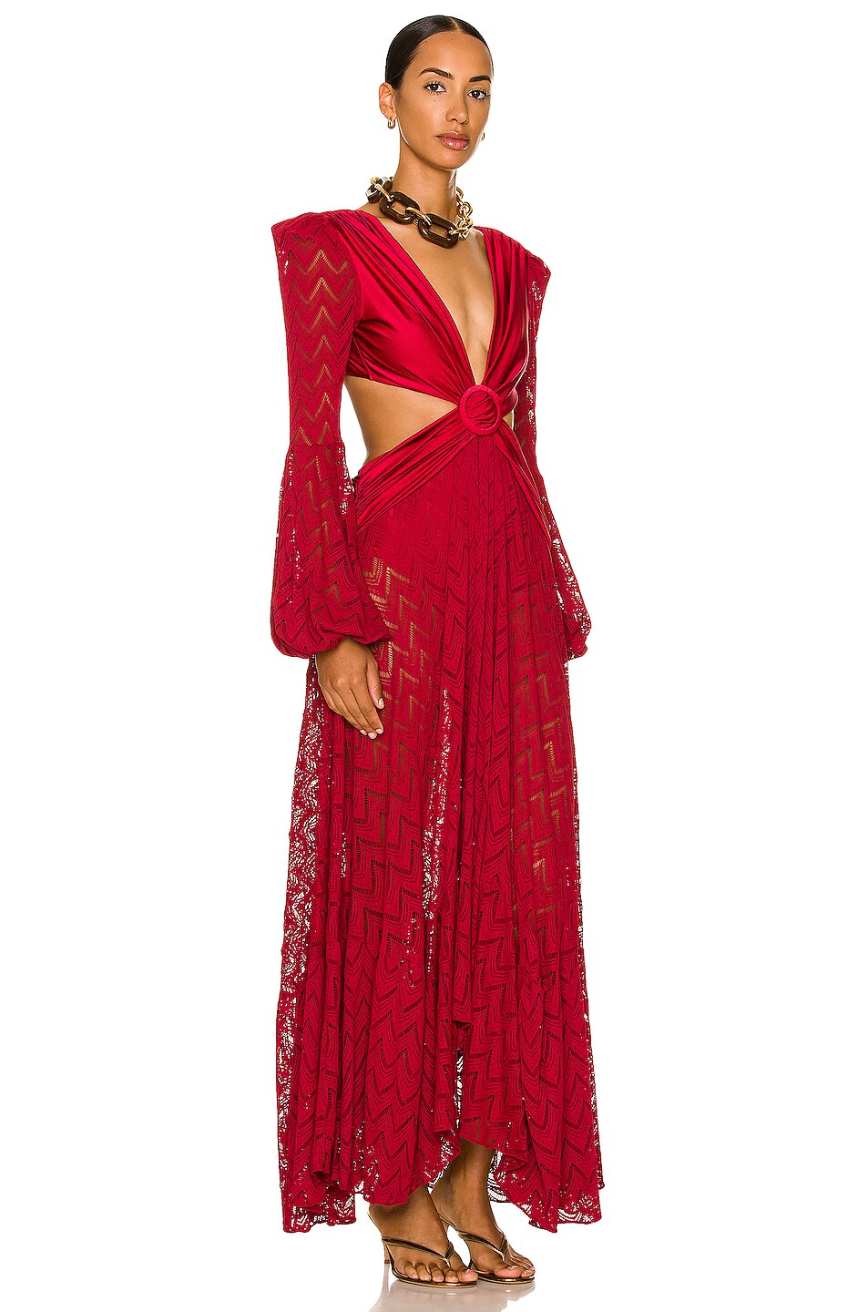 PatBO Cut Out Beach Dress in Bordeaux | FWRD