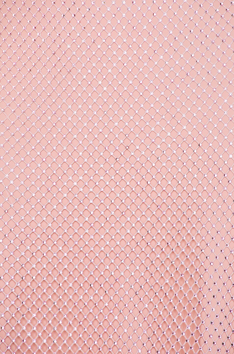 PatBO Feather Trim Rhinestone Netted Plunge Gown in Light Pink | FWRD